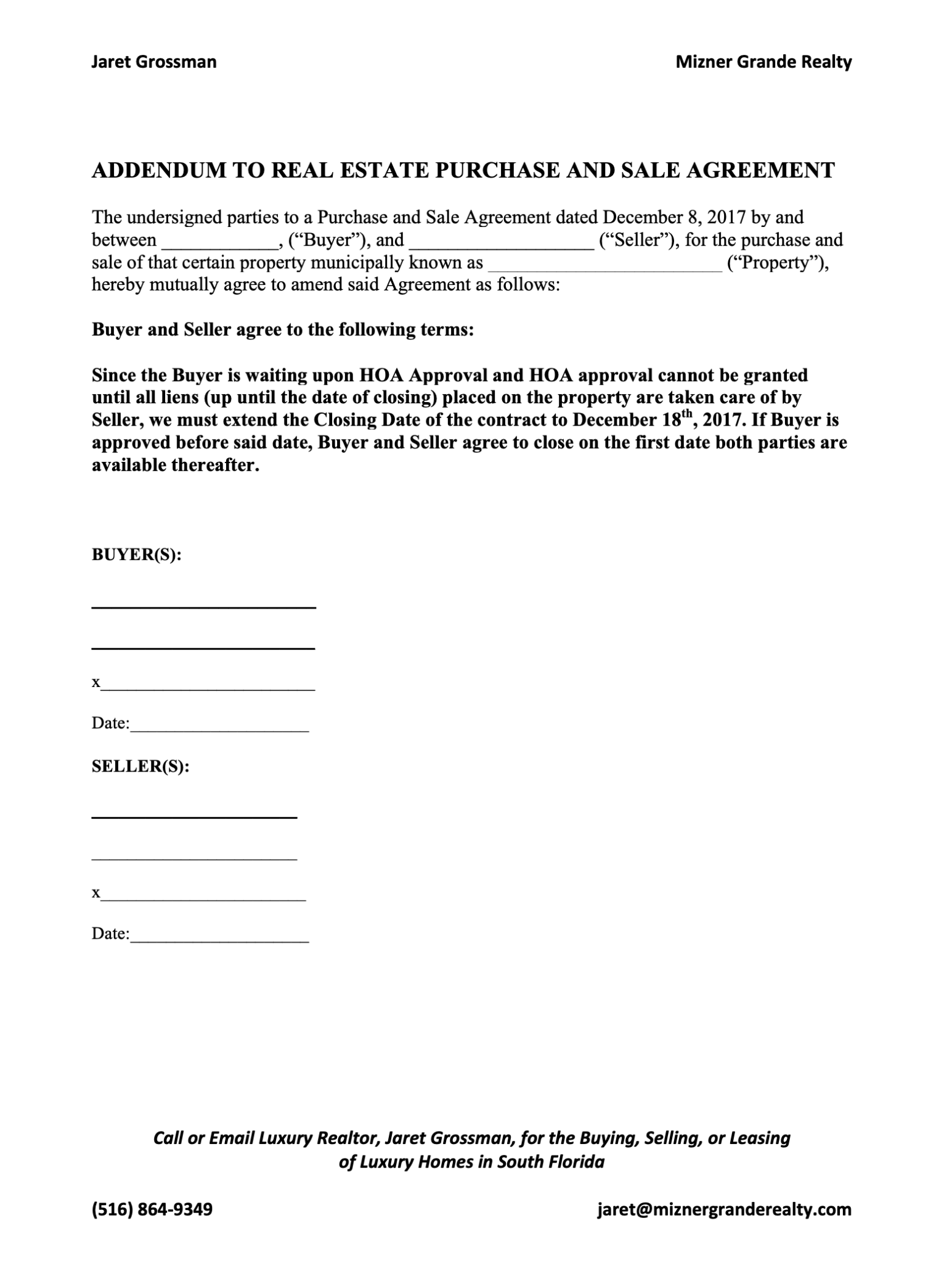 How To Write A Real Estate Contract Addendum JARBLY Acquisitions Company Focusing On 